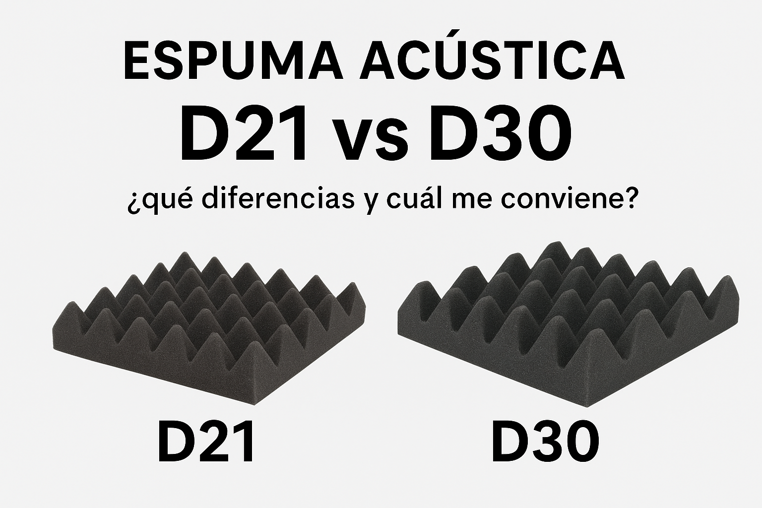Espuma acústica D21 vs D30 | Diferencias y cuál elegir – Acuspace.cl